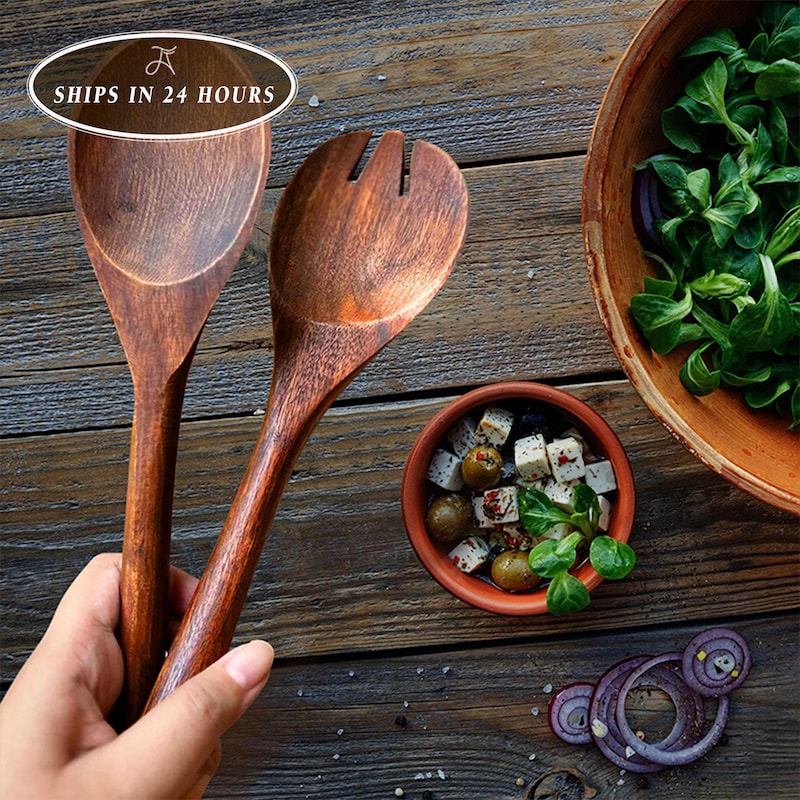 Acacia Wood Cooking Spoon - Etsy