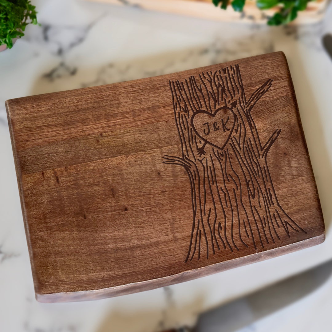 Personalized Butcher Block Cutting Board, Wedding Gift, Initial ...