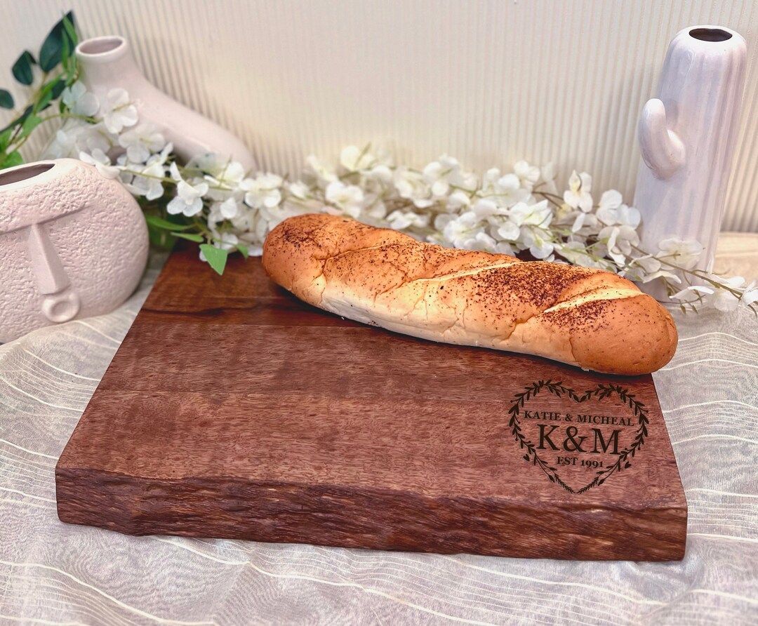Personalized Live Edge Butcher Block Charcuterie Boards, Custom Name ...