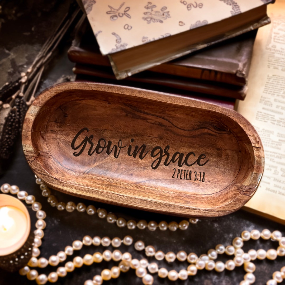 Wood Prayer Bowl, Dough Bowl, Christian Gifts, Easter Home Decor ...