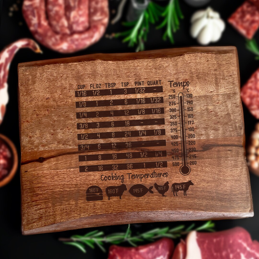 Engraved Live Edge Butcher Block Cutting and Chopping Board, Perfect ...