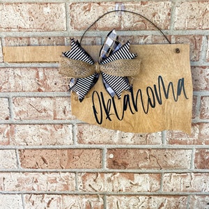 Oklahoma Sign Hanger, Sooners, Cowboys, Oklahoma, Door Sign, Rustic ...