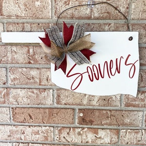 Oklahoma Sign Hanger, Sooners, Cowboys, Oklahoma, Door Sign, Rustic ...