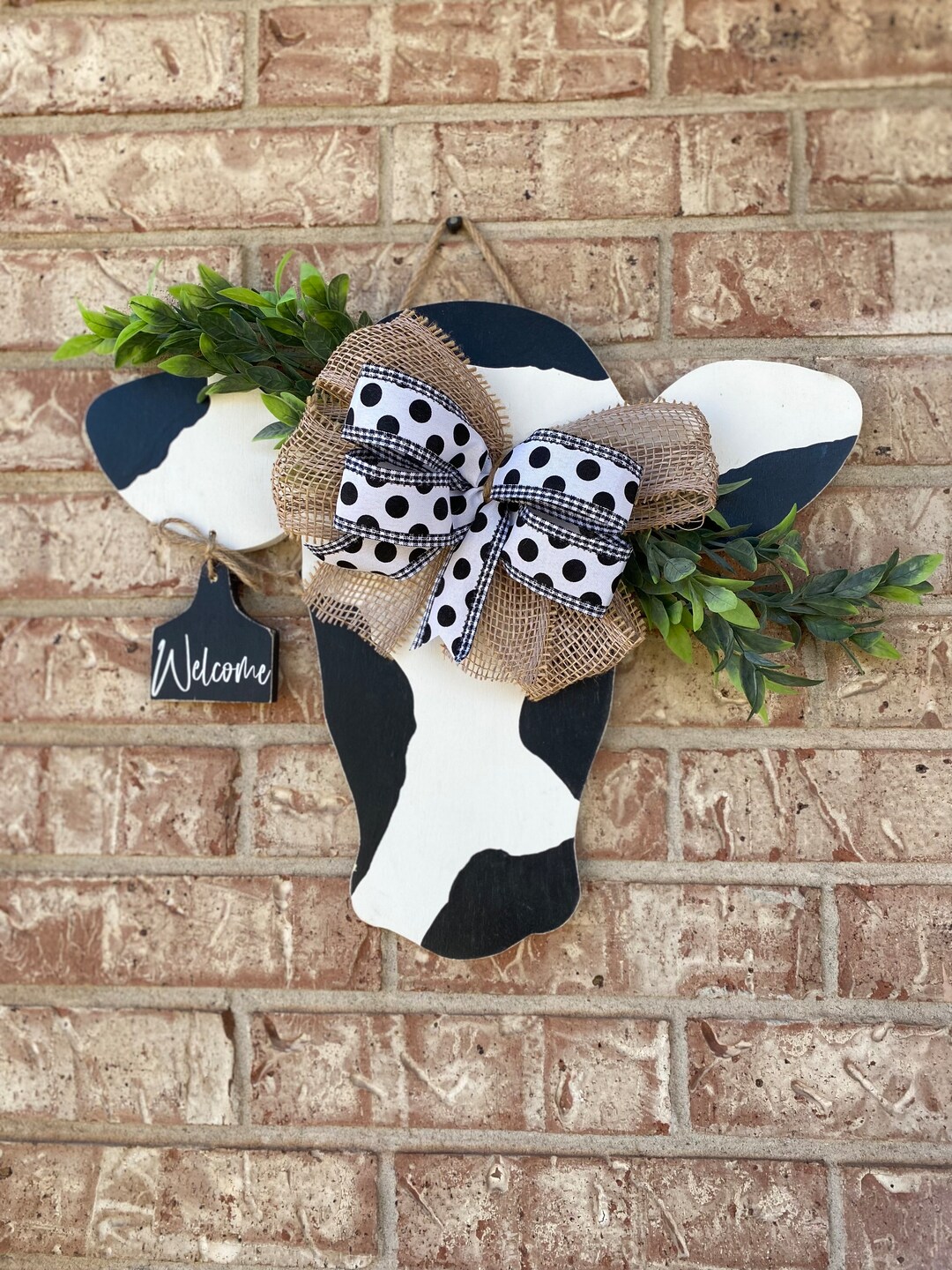 Cow Head Door Hanger, Hey Y'all, Door Sign, Rustic, Farmhouse, - Etsy