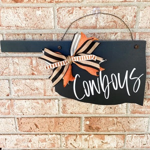 Oklahoma Sign Hanger, Sooners, Cowboys, Oklahoma, Door Sign, Rustic ...
