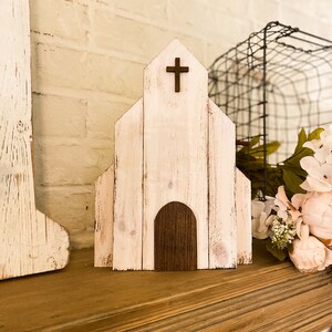 Rustic Wood Church Decor: Farmhouse Chapel Shelf Sitter - Etsy