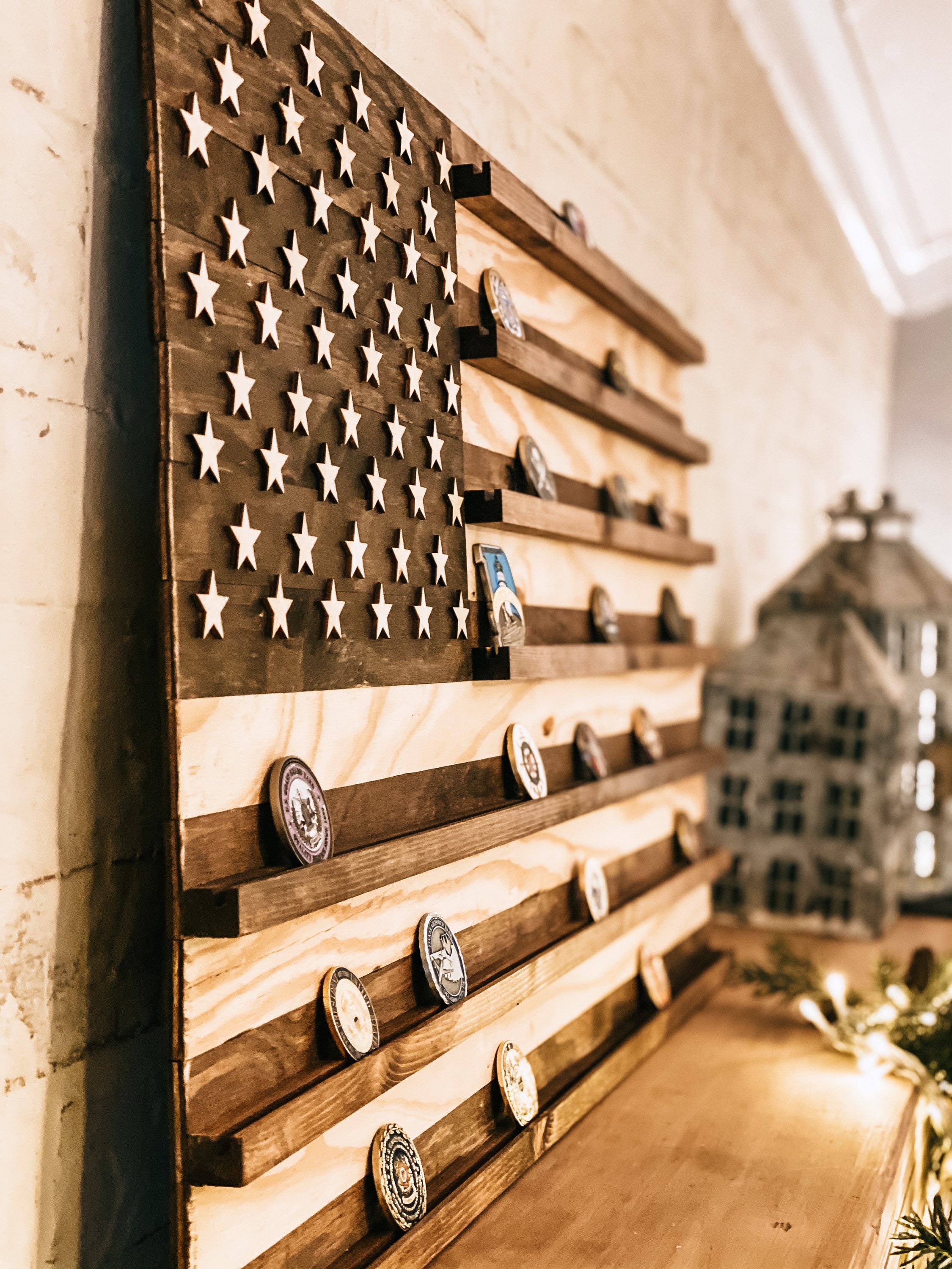 Challenge Coin/harley Davidson Poker Chip Display Rack Rustic - Etsy
