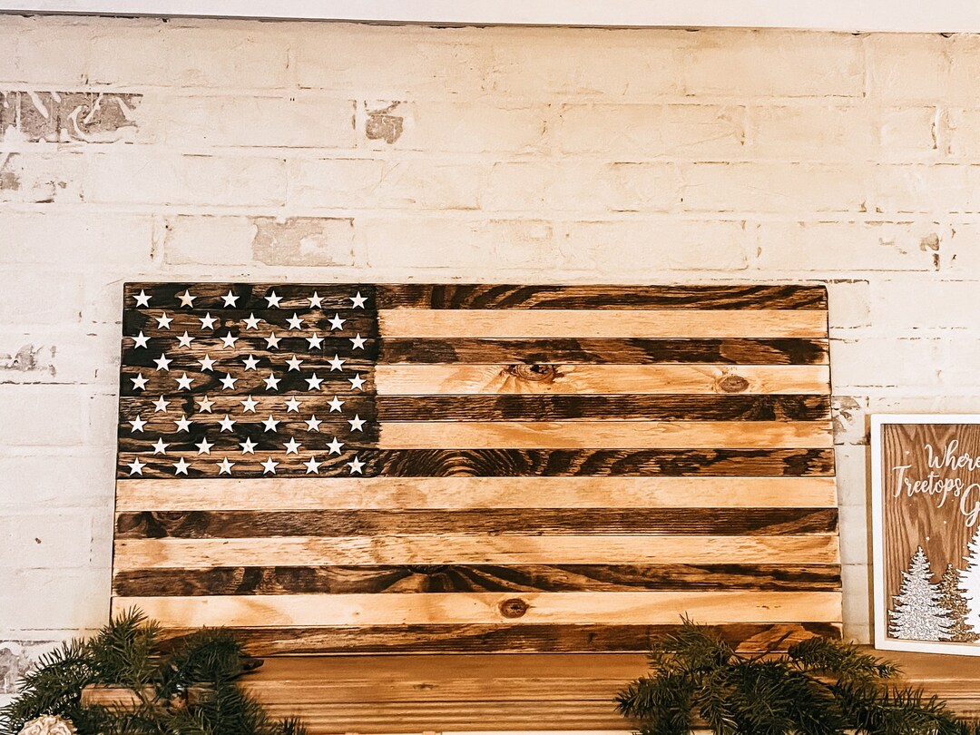 Rustic Wood Flag Sign - Etsy