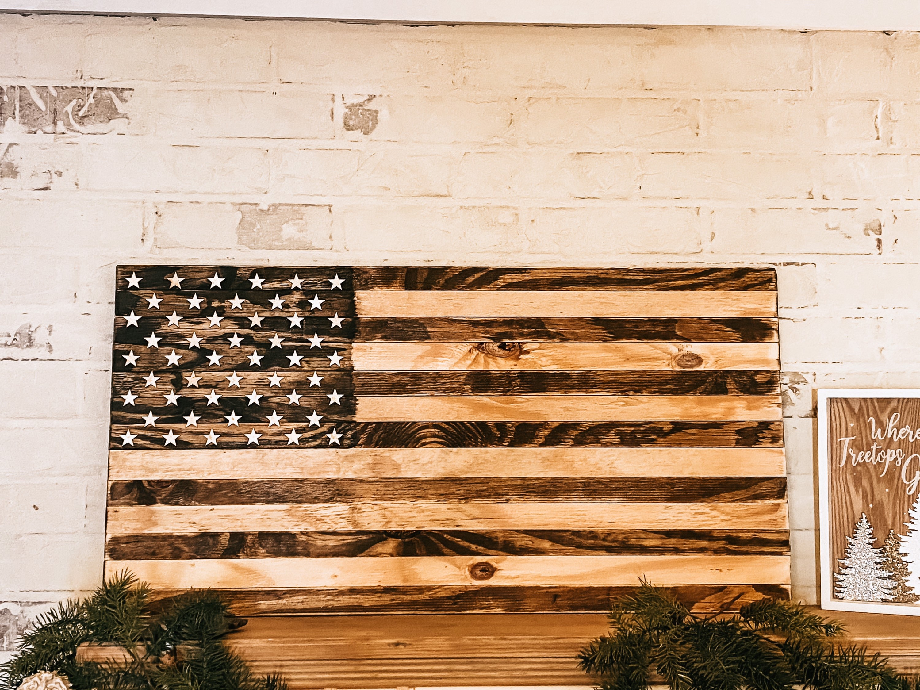 Rustic Wood Flag Sign - Etsy