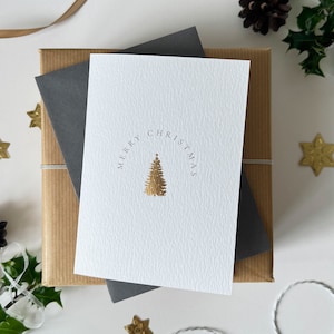 Set of 6 Luxury Gold Foil Christmas Cards, Elegant Gold Christmas Cards ...