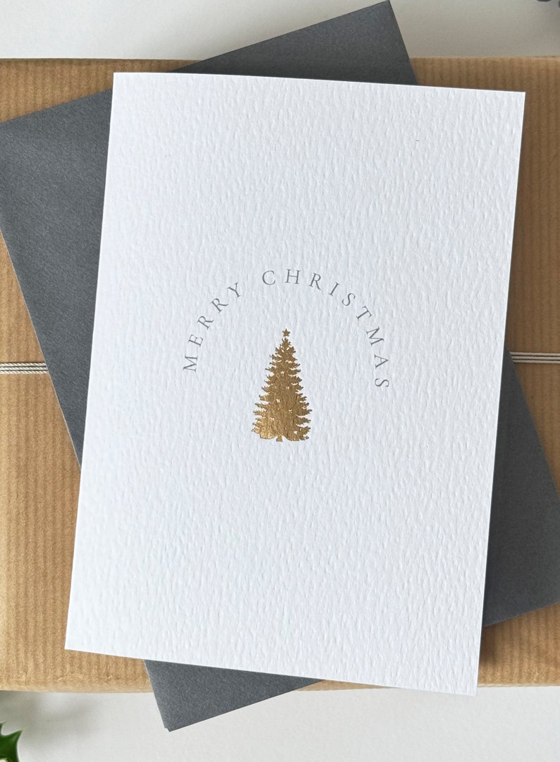 Set of 6 Luxury Gold Foil Christmas Cards, Elegant Gold Christmas Cards ...