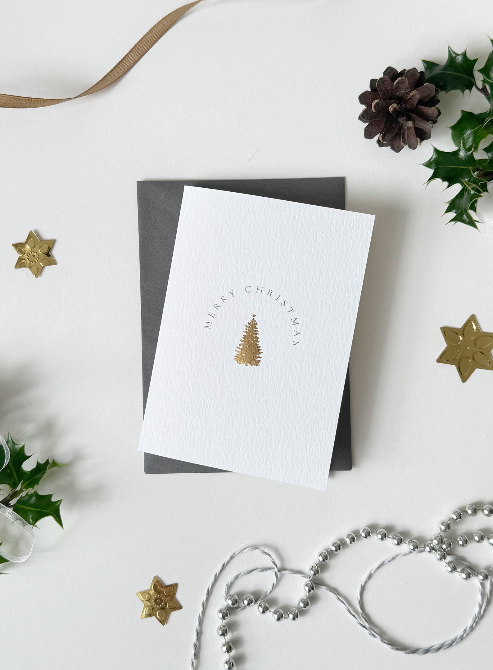 Set of 6 Luxury Gold Foil Christmas Cards, Elegant Gold Christmas Cards ...