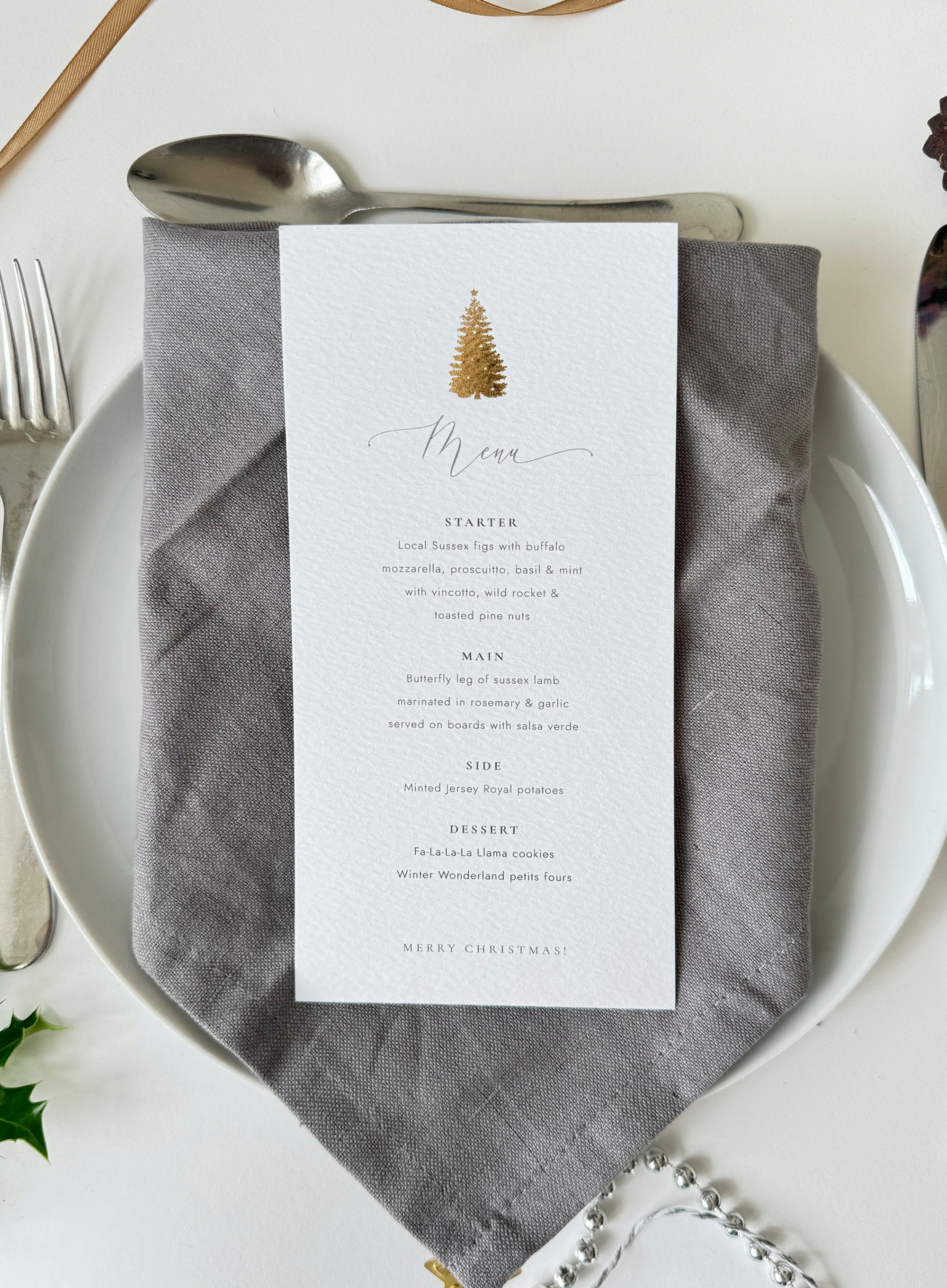 Luxury Gold Foil Christmas Menu, Elegant Gold Menu, Festive Gold ...