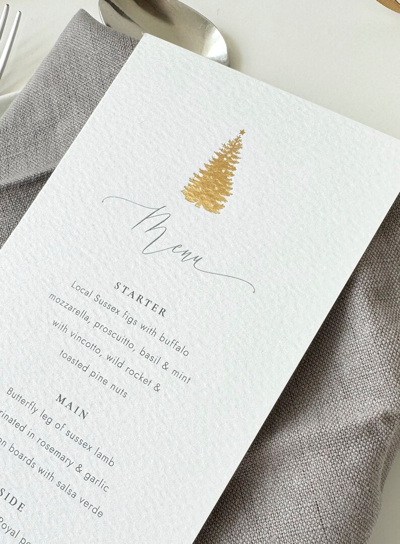 Luxury Gold Foil Christmas Menu, Elegant Gold Menu, Festive Gold ...