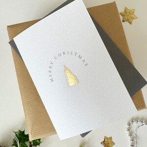 Set of 6 Luxury Gold Foil Christmas Cards, Elegant Gold Christmas Cards ...