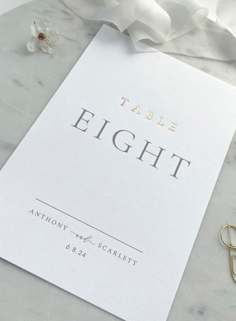 Modern Minimalist Gold Foil Wedding Table Numbers - Etsy