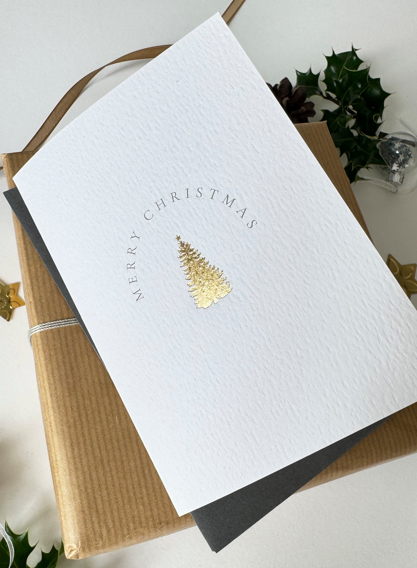 Set of 6 Luxury Gold Foil Christmas Cards, Elegant Gold Christmas Cards ...