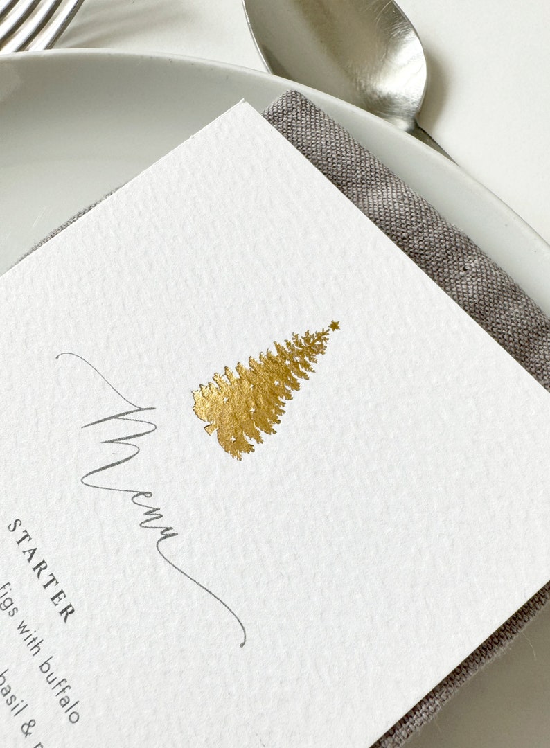 Luxury Gold Foil Christmas Menu, Elegant Gold Menu, Festive Gold ...