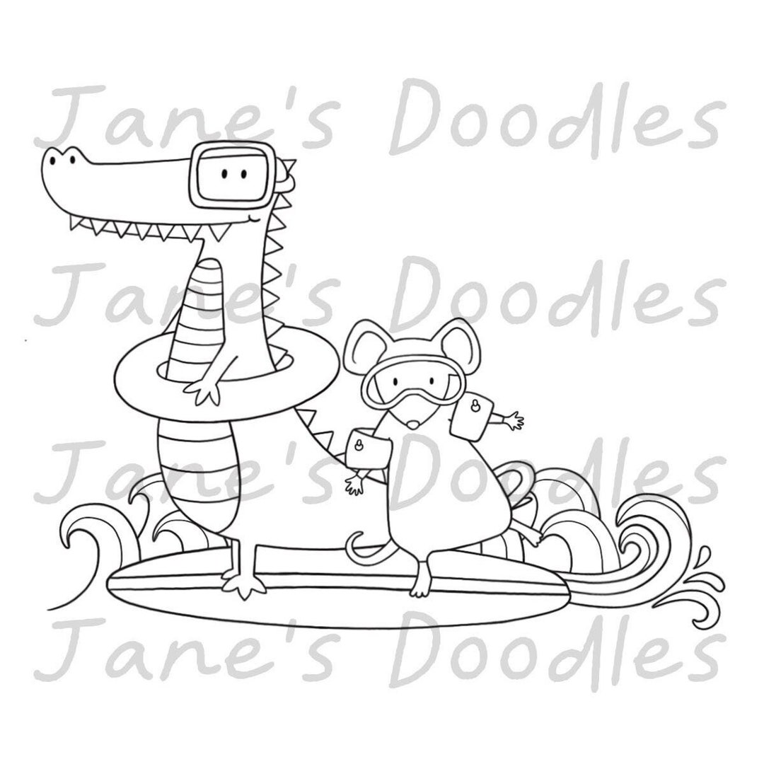 Surf's up Digital Stamps - Instant Download - Etsy
