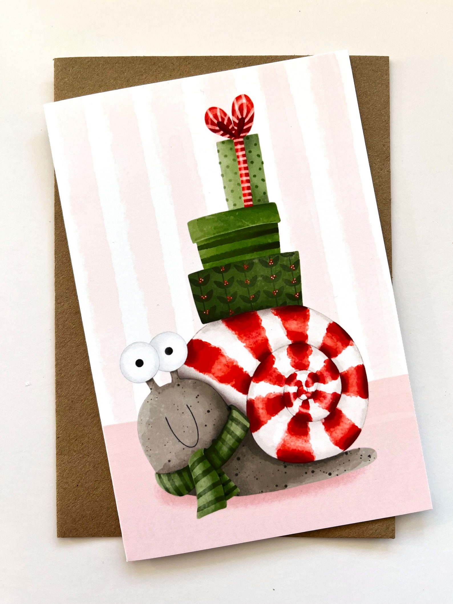 Christmas Snail Greeting Card, Greeting Card, Cute Animals, Cute ...