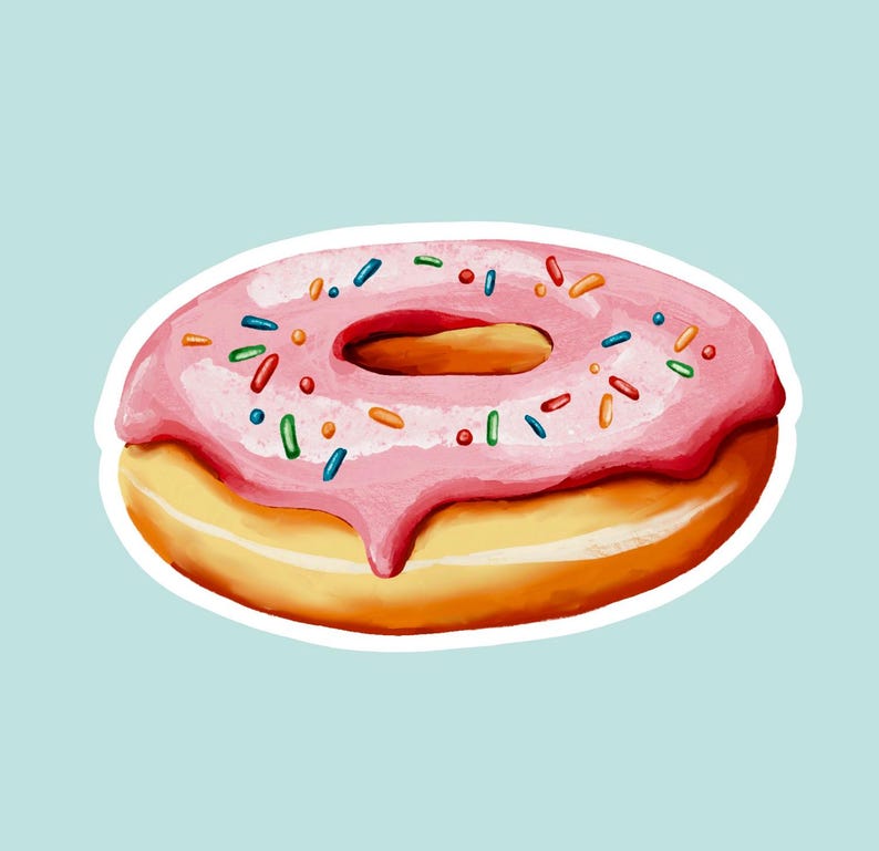 Donut Vinyl Sticker, - Etsy