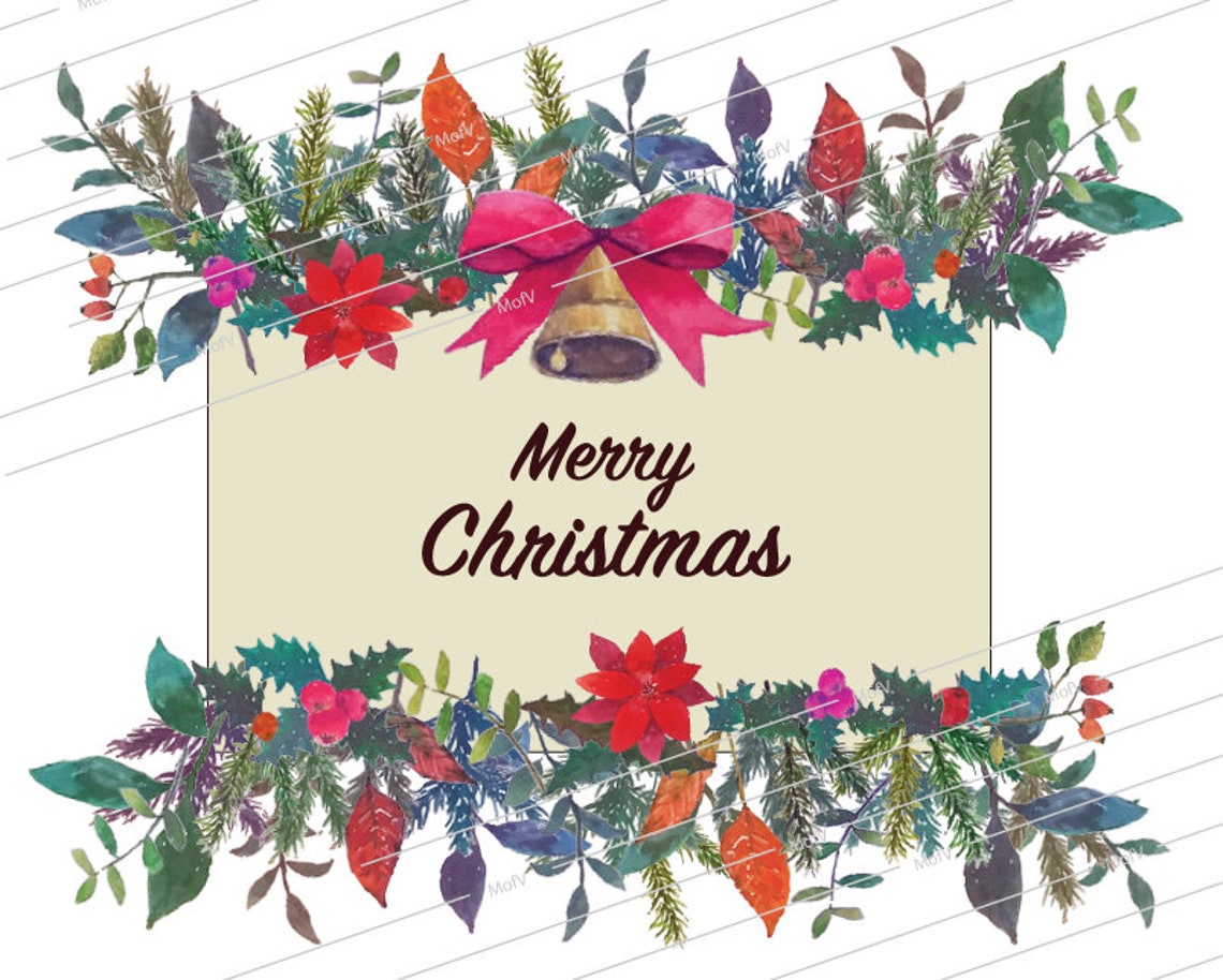 Christmas Watercolor Clip Art - Etsy