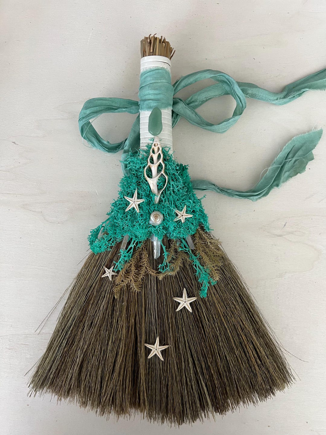 Sea Siren Witch Magic Crystal Besom Broom Aventurine and Quartz Ocean ...