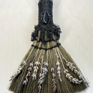 Black Obsidian Magic Dark Crystal Lavender Mini Besom Broom - Etsy
