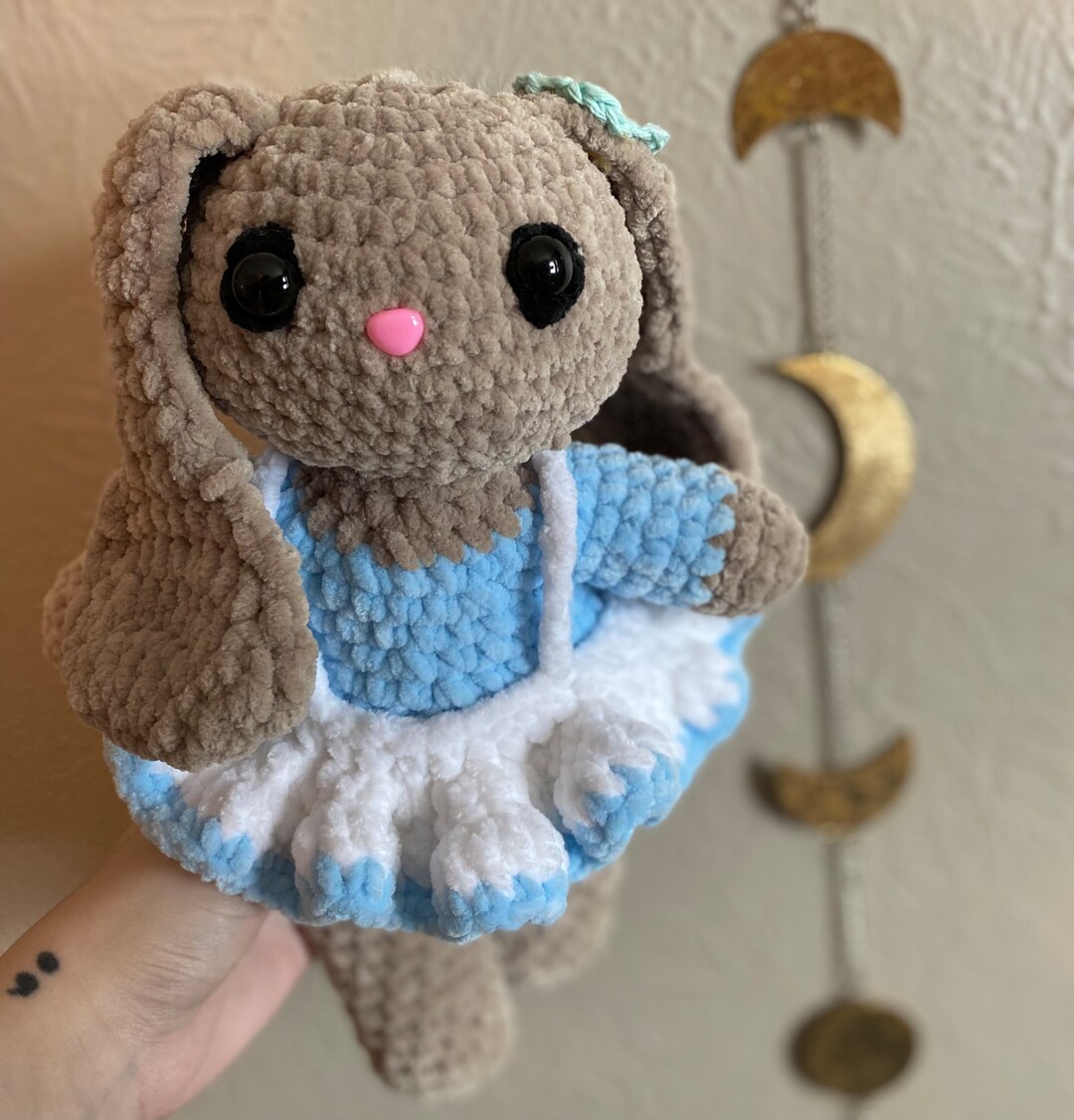 Crochet Bunny Velvet Plushie - Etsy