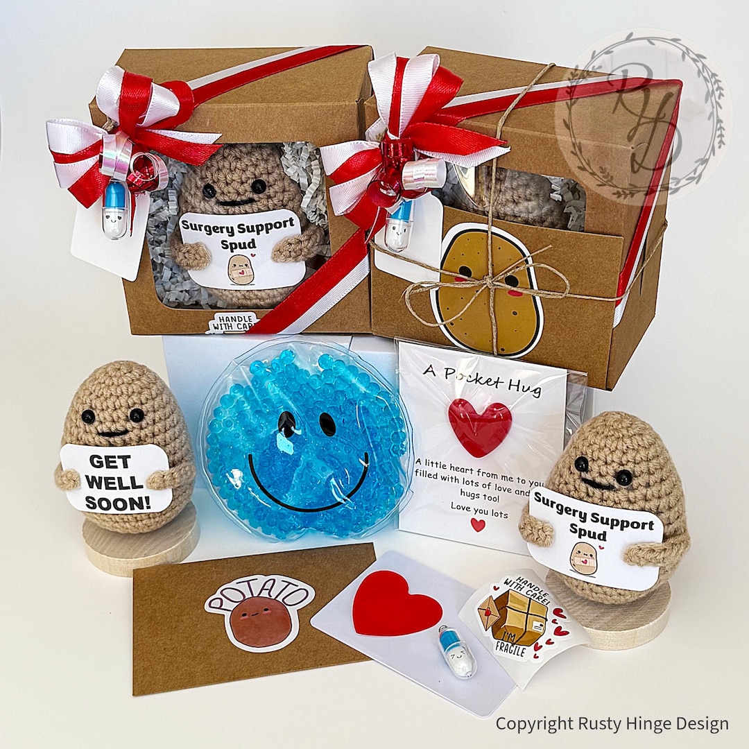 Get Well Potato Gift Box With Ice Pack and Card - Etsy