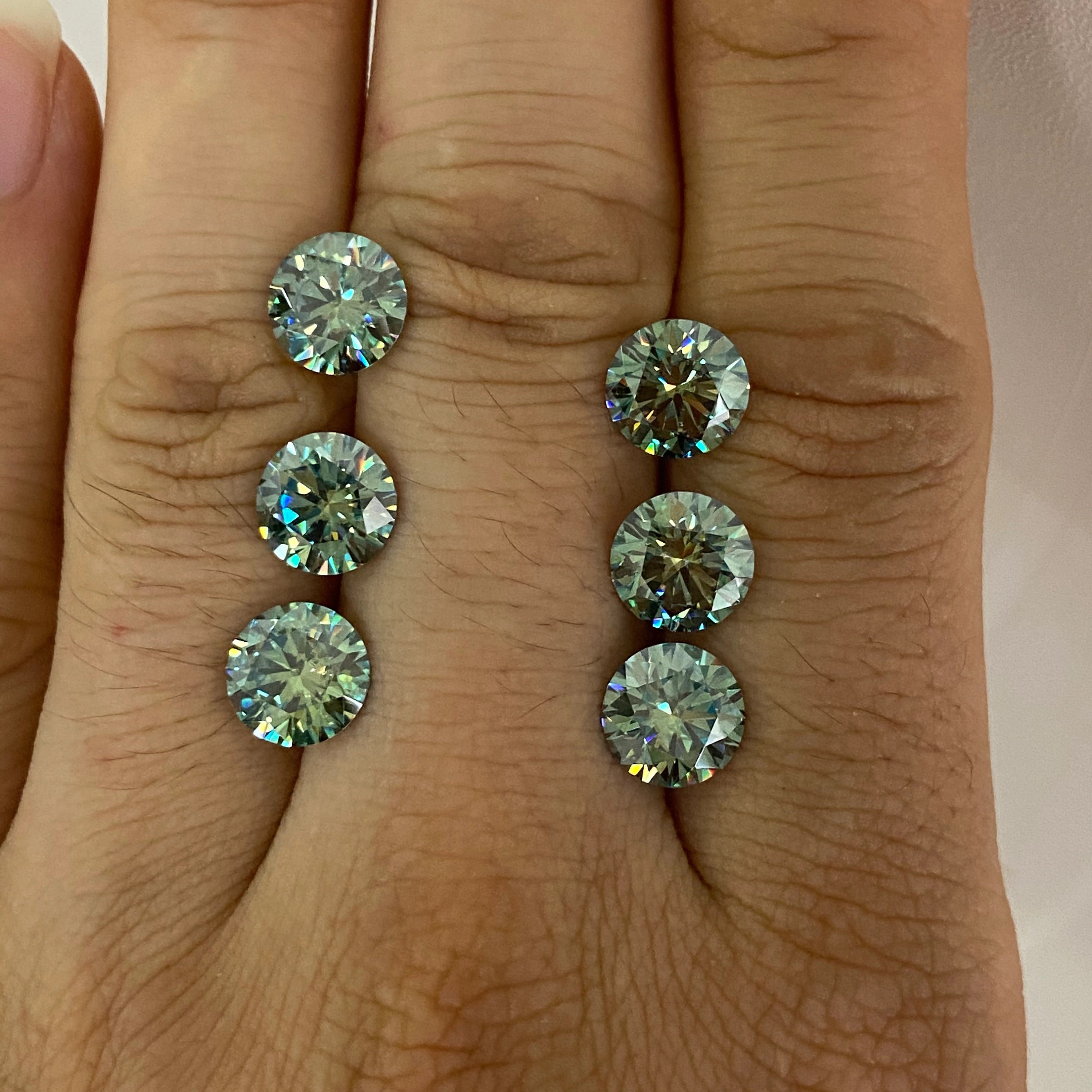 Natural Moissanite 1ct Blue Green Color D Grade - Etsy