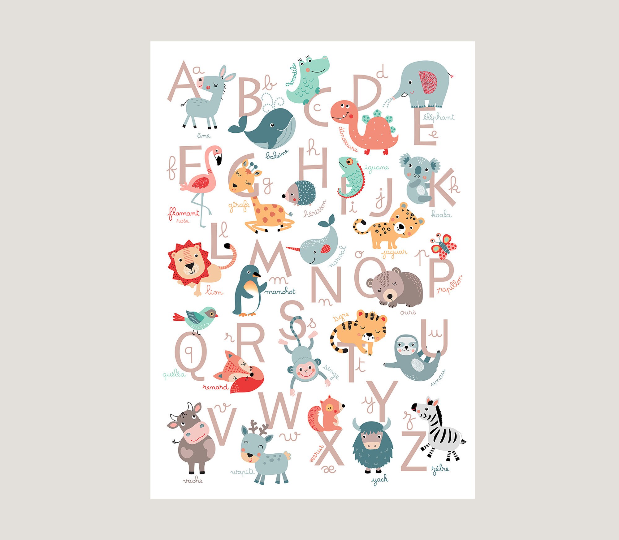 Affiche abécédaire des animaux pour enfant - Etsy France