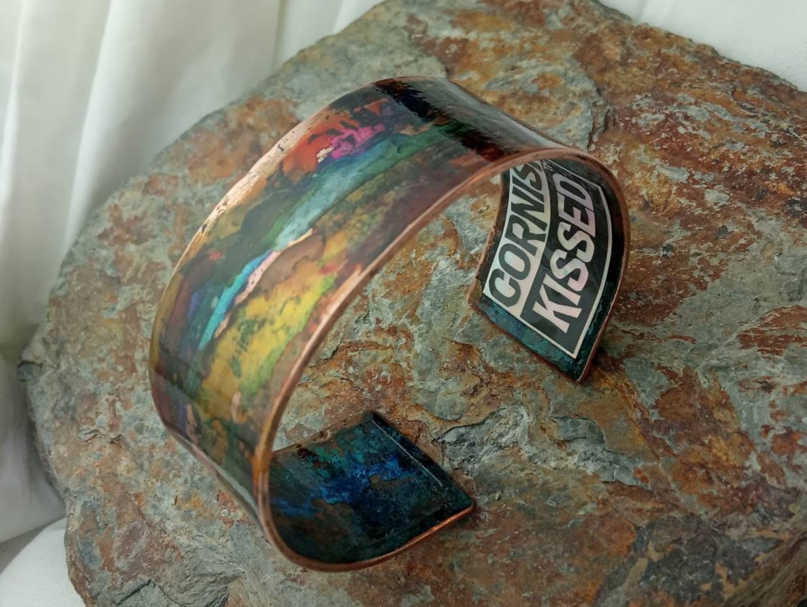 Cuff Bracelet Copper Patina Jewellery Handcrafted 7th Anniversary Gift ...