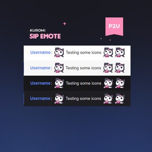 Kuro Sip Emote Cute Stream Emote for Twitch & Discord Youtube Anime ...