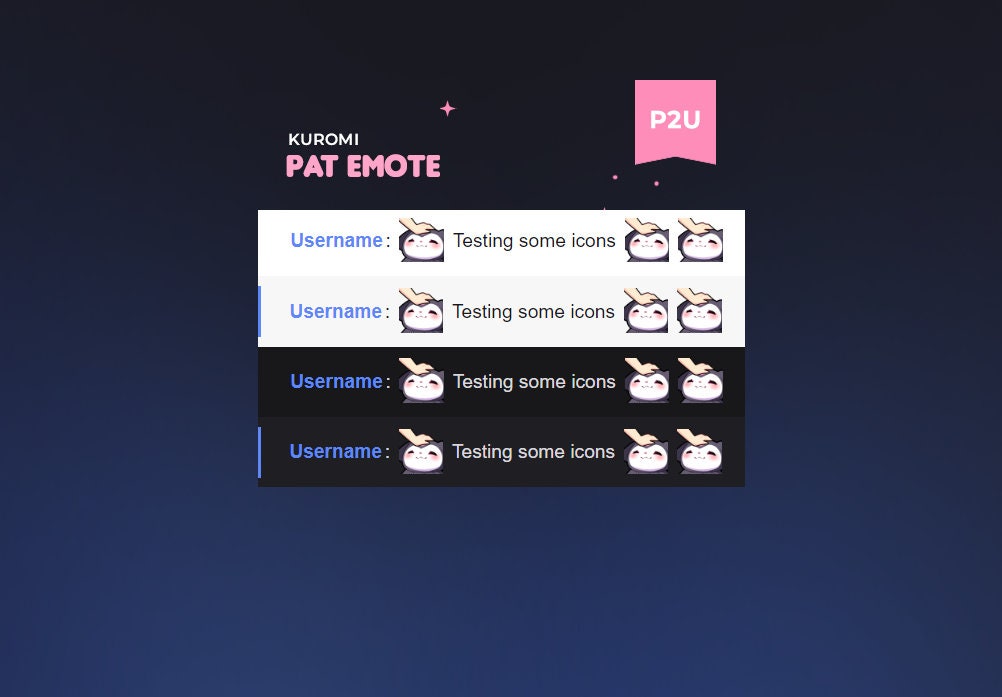 Kuro Pat Emote Cute Stream Emote for Twitch & Discord Youtube Anime ...