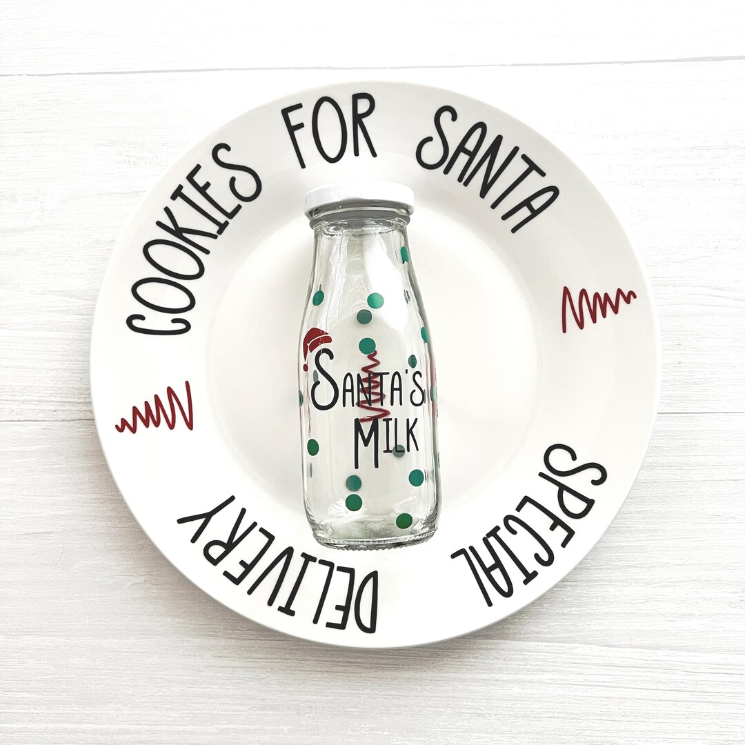 Cookies for Santa Plate Set/milk for Santa/gift for - Etsy