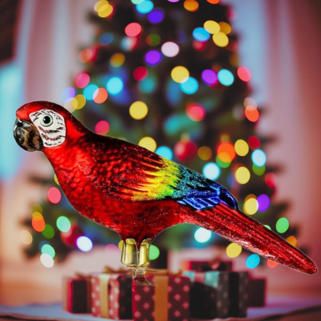 Handmade Blown Glass Macaw Parrot Christmas Ornament, Poland - Etsy