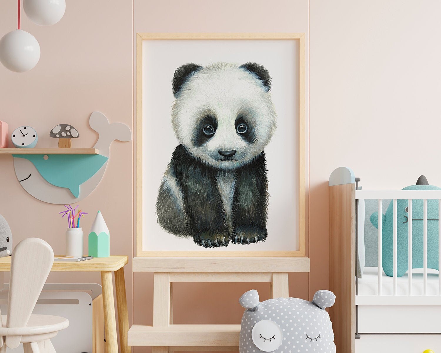 Baby Panda Nursery Digital Wall Print Panda Wall Art Nursery | Etsy