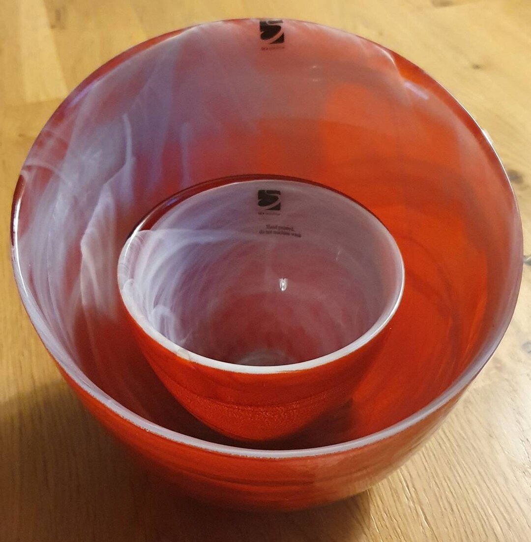 Set SEA GLASBRUK Sweden Red Candy Bowl Kosta. Decorative - Etsy