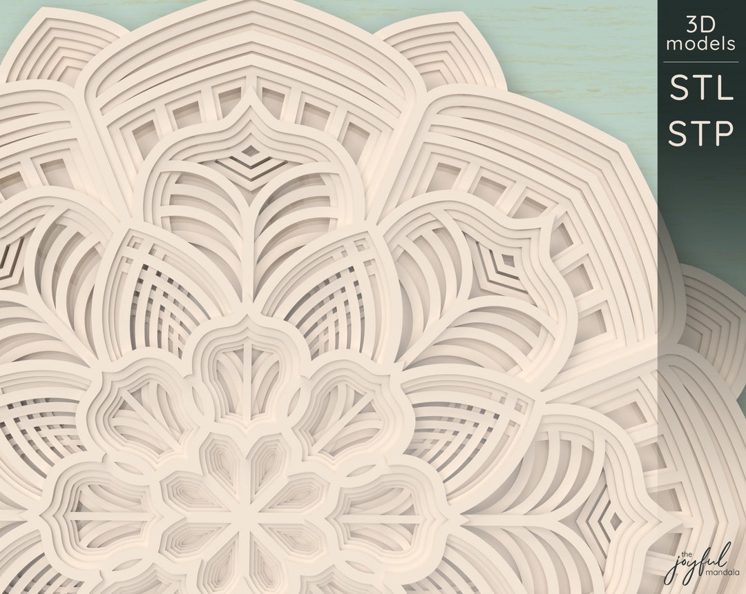 Mandala STL | Boho 3D Printer Pattern Mandala | Yoga CNC Mandala ...