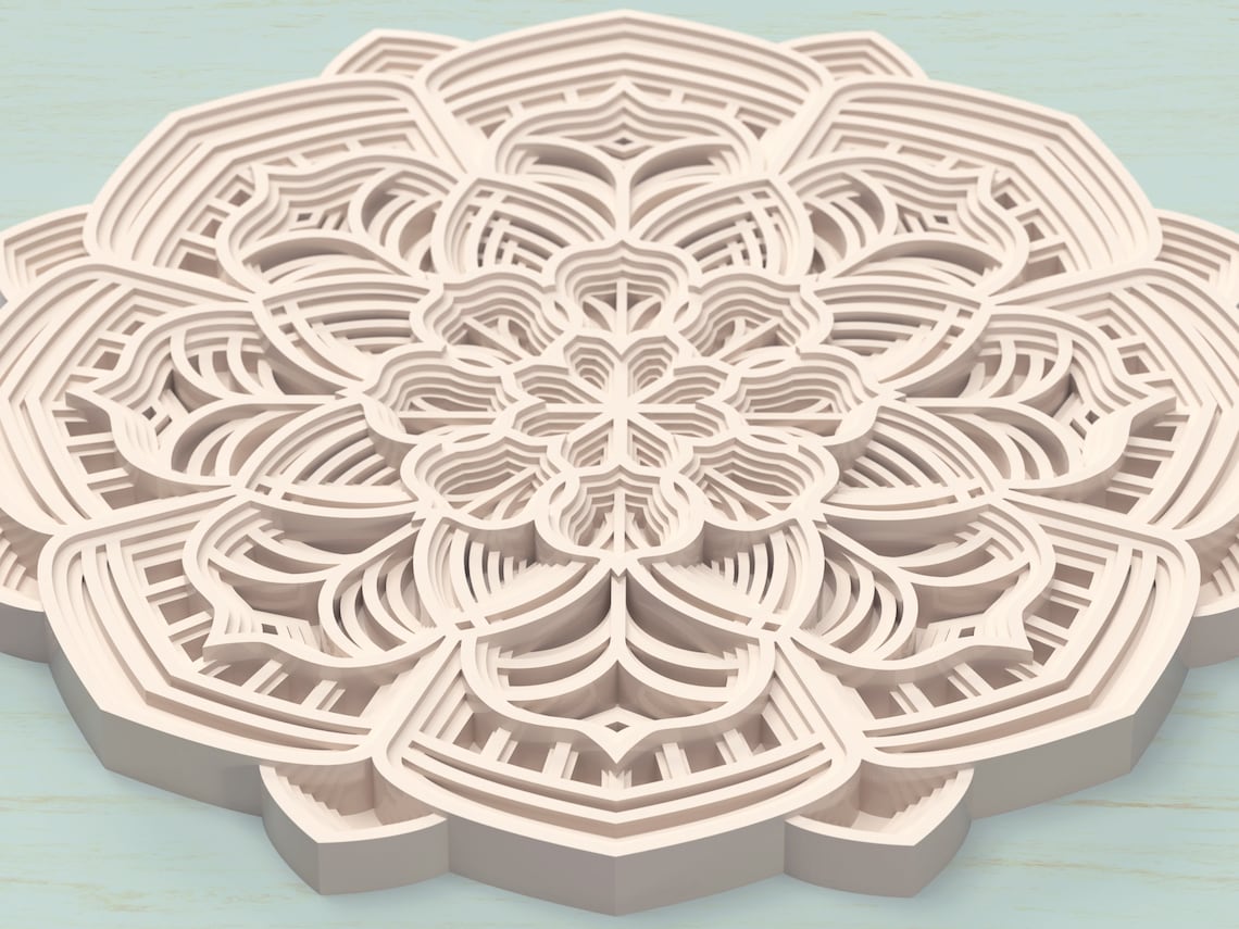 Mandala STL Boho 3D Printer Pattern Mandala Yoga CNC - Etsy