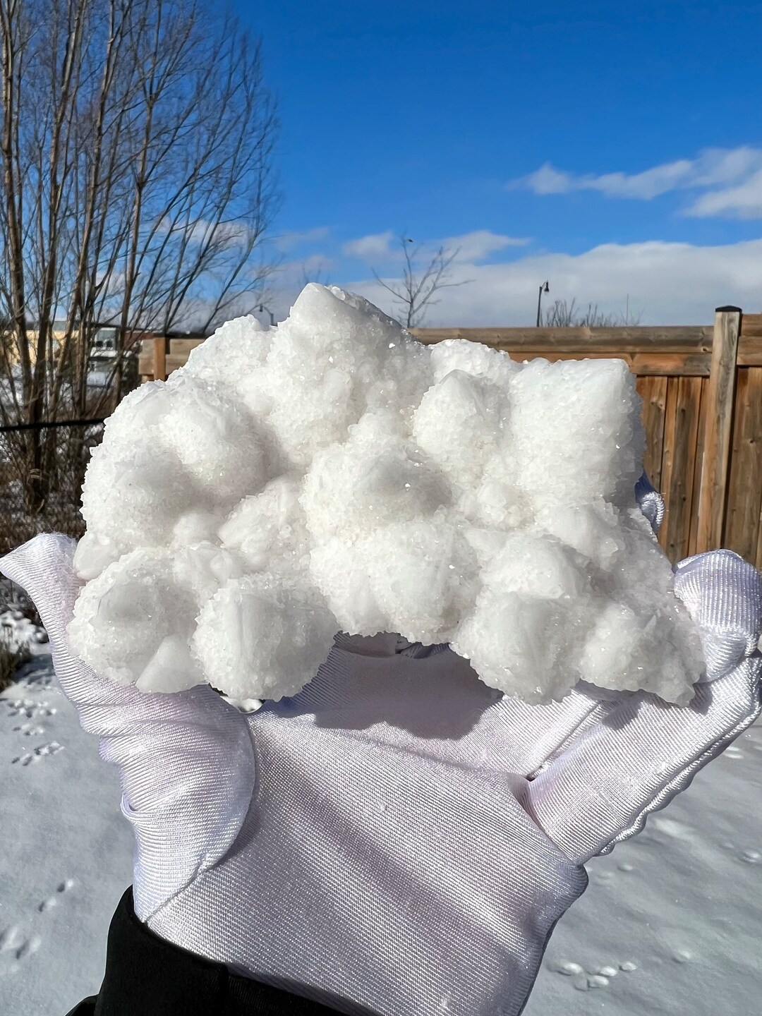 Rare Find - Ivory White Crystal Cluster With Secondary Growth - Lotus ...