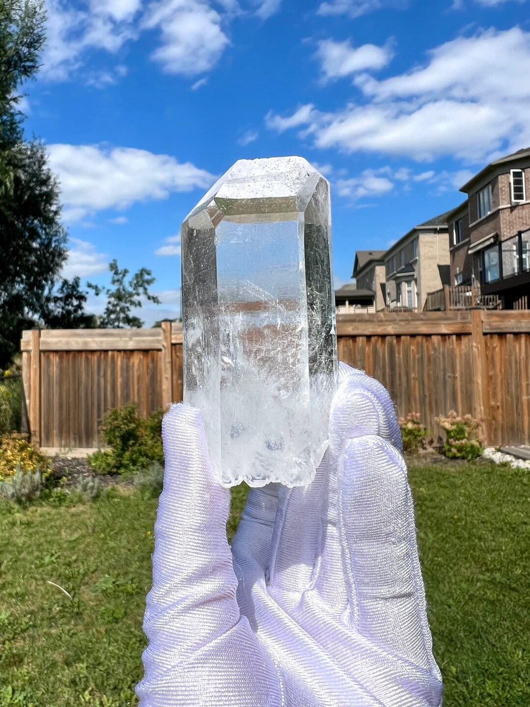 Himalayan Clear Quartz With Two Time Links & Self Healed Root - Rainbow ...