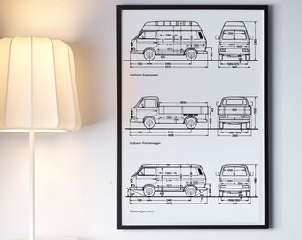 Vw Van Poster | Etsy