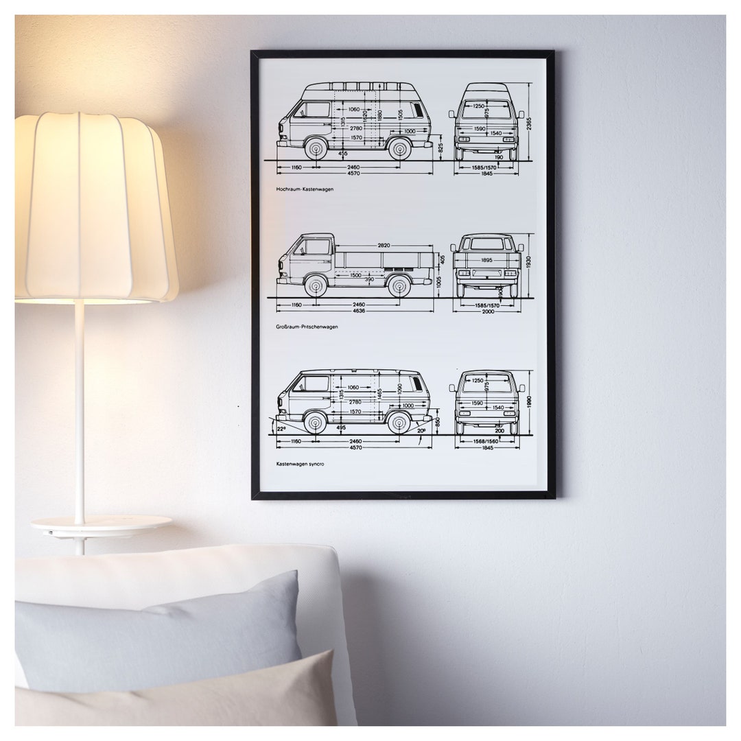 VW T3 Valentine's Day Gift Camper Van Poster Print Framed VW Caravelle ...