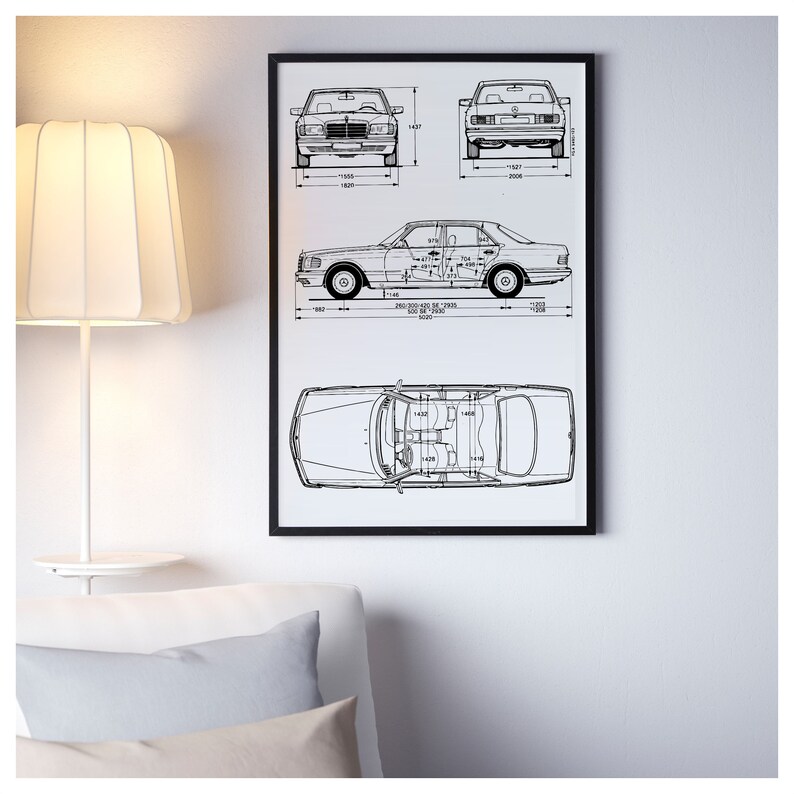 Mercedes W126 Valentine's Day Gift Svg | Minimalist Poster Mercedes ...