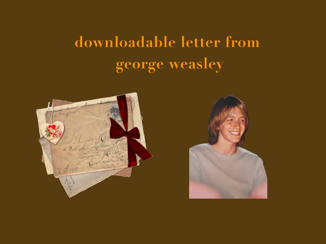 Downloadable Letter From George Weasley - Etsy UK