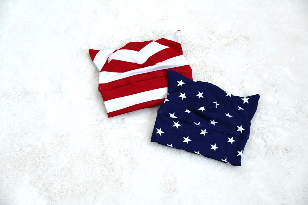 4th of July Red White Stripe Cat Hat/white Star Cat Hat, Red White Blue ...
