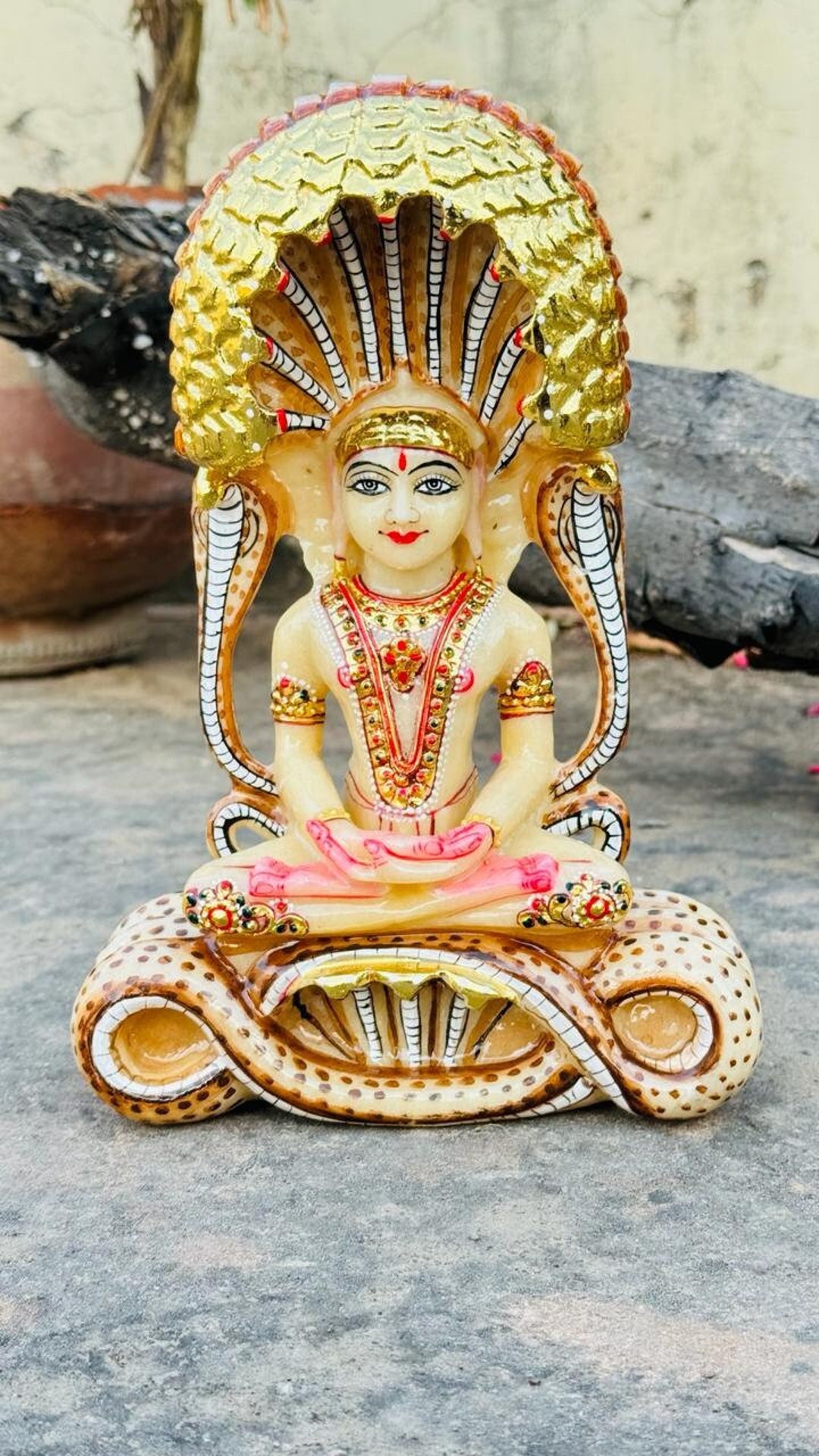 Stone Lord Parasnath Idol, Hand Carved Parshvanatha Bhagwan ...