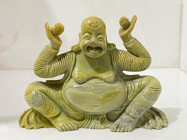 Laughing Buddha Statue, 12 CM Chinese Buddha Figure, Budai Monk Buddha ...
